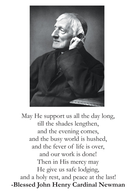 LARGE - Blessed John Henry Cardinal Newman Prayer Card