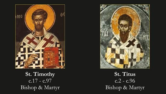 Jan. 26 - Saints Timothy and Titus Prayer Card - BUY1GET1FREE