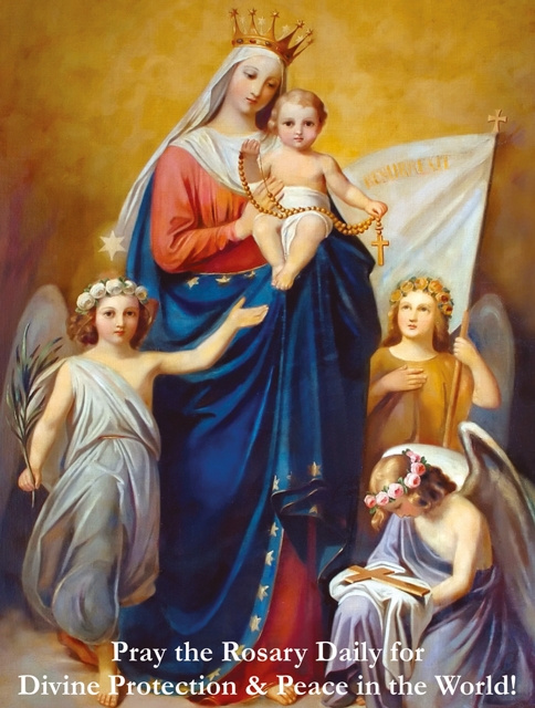 Queen of Peace with Rosary Holy Card -BUY1GET1FREE-