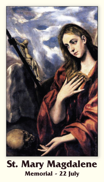JULY 22nd - St. Mary Magdalene Prayer Card - BUYONEGETONEFREE