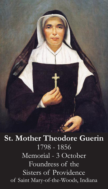 St. Mother Theodore Guerin Prayer Card - BUY1GET1FREE