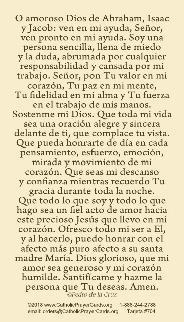 Spanish Bilingual Catholic Prayer Cards - Catholic Church New ...