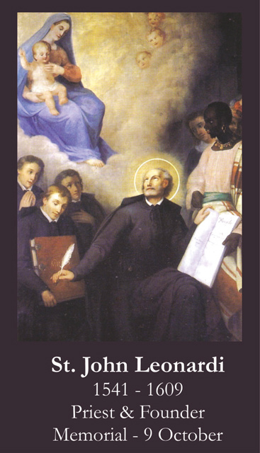 Oct 9th: St. John Leonardi Prayer Card - BUYONEGETONEFREE