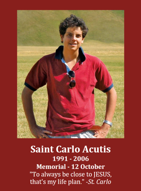Saint Carlo Acutis Prayer Card