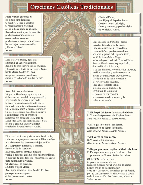 Spanish Bilingual Catholic Prayer Cards - Catholic Church New ...